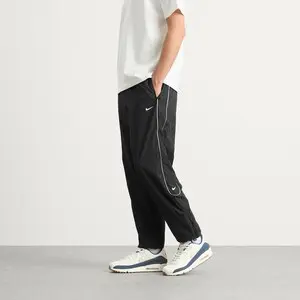 Nike Solo Swoosh Woven Track Pant - Black/White | Editorialist