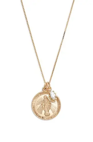 CHILD OF WILD Child Of Wild Divine Mother Pendant Necklace With Cubic Zirconia Gold