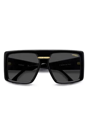 Carrera Eyewear 60mm Square Sunglasses - Black Gold/ Grey