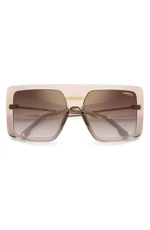 Carrera Eyewear 60mm Square Sunglasses - Nude Gold/ Brown