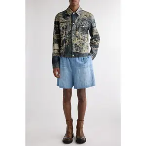 Acne Studios Trompe L'oeil Print Denim Trucker Jacket