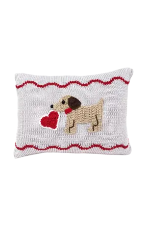 MELANGE COLLECTION Valentine Puppy Dog Mini Pillow - Grey