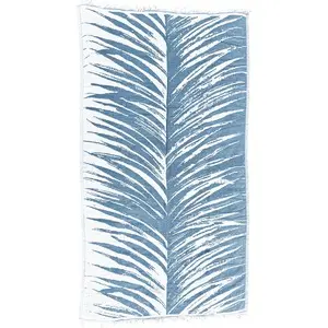 Anaya Tropical Turkish Cotton Beach Towel - Peacock Blue