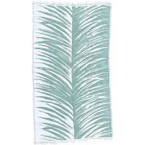 Anaya Tropical Turkish Cotton Beach Towel - Sea Green