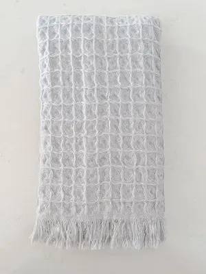Anaya Turkish Cotton Waffle Hand Towelset Of 2 - Soft Grey