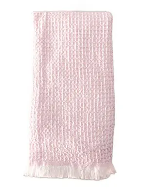 Anaya 2 Tone Turkish Cotton Waffle Bath Towel - True Pink