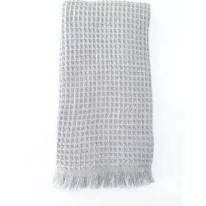 Anaya Turkish Cotton Waffle Bath Towels - Soft Grey