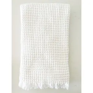 Anaya Turkish Cotton Waffle Bath Towels White