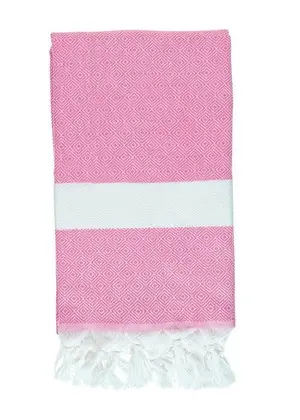 Anaya Charleston Stripe Turkish Cotton Beach Towel - Bright Pink