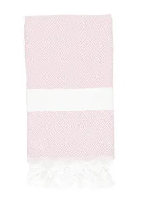 Anaya Charleston Stripe Turkish Cotton Beach Towel - Light Pink
