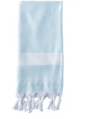 Anaya Charleston Stripe Turkish Cotton Beach Towel - Sky Blue