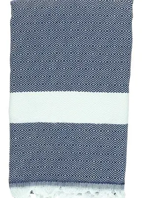 Anaya Charleston Stripe Turkish Cotton Beach Towel - Turquoise