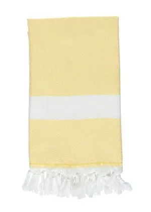 Anaya Charleston Stripe Turkish Cotton Beach Towel - Yellow