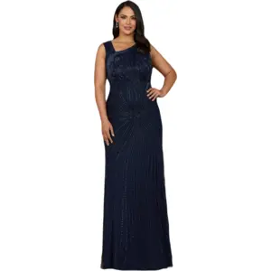 LARA NEW YORK Asymmetrical Gown - Navy
