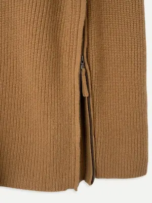GOBI MONGOLIAN CASHMERE Cashmere Sweater With Side Zippers - Almond