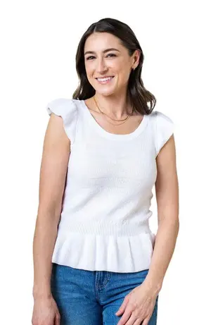 HOPE & HENRY Organic Peplum Sweater Top