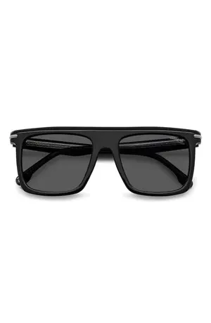 Carrera Eyewear 56mm Rectangular Flat Top Sunglasses - Black Ruthenium/ Grey Polar