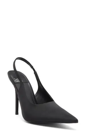 Jeffrey Campbell Surpass Slingback Pumps - Black Satin