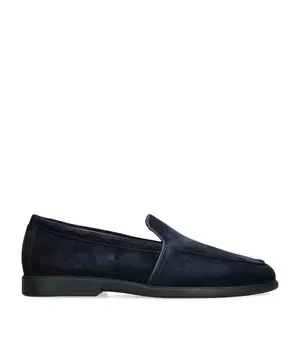 Santoni Suede Loafers - Navy