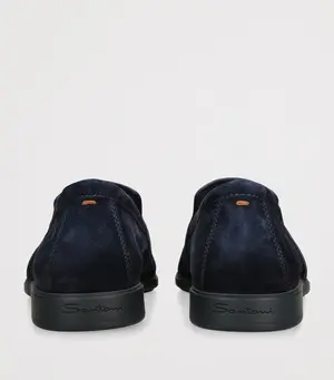 Santoni Suede Loafers - Navy