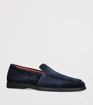 Santoni Suede Loafers - Navy
