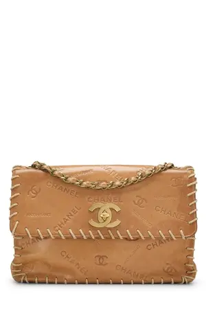 Chanel Debossed Logo Calfskin Half Flap Bag