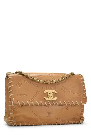 Chanel Debossed Logo Calfskin Half Flap Bag