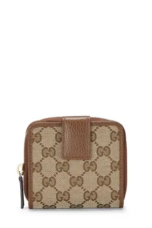 Gucci Original Gg Canvas French Zip Around Wallet - Brown