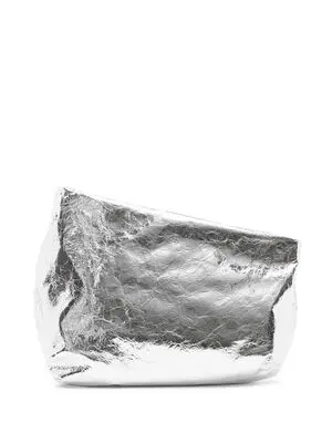 Marsèll Fanta Metallic Effect Leather Clutch Bag - Silver
