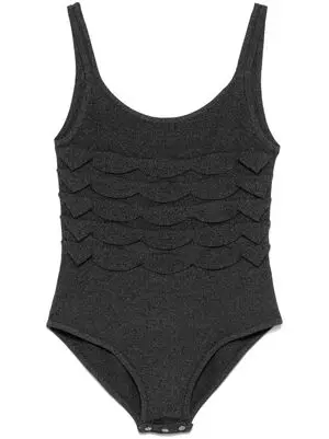 Nanushka Textured Knit Bodysuit - Grey