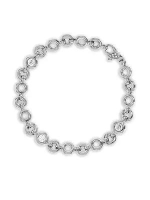 PRAGNELL 18kt White Gold Diamond Rockchain Bracelet - Silver