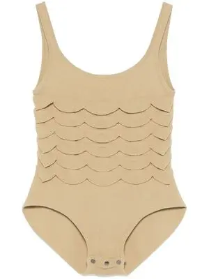 Nanushka Textured Knitted Bodysuit - Brown