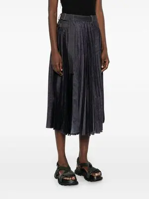 Sacai Plissé Midi Skirt - Blue