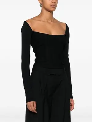MUGLER Boning-detail Sweater - Black