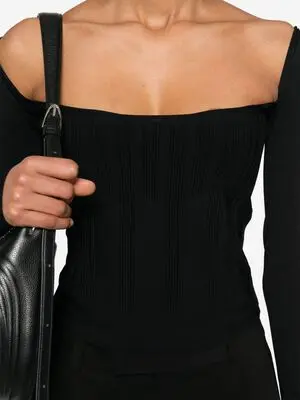 MUGLER Boning-detail Sweater - Black