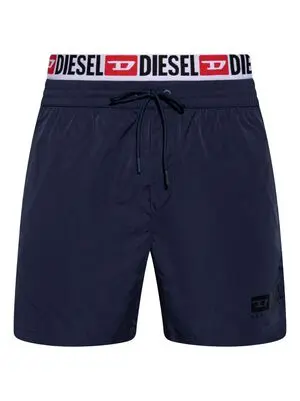 DIESEL® Logo-print Swim Shorts - Blue