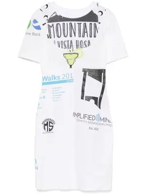 MARINE SERRE Graphic T-shirt Mini Dress - White