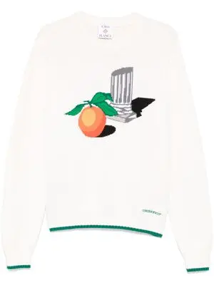 Casablanca Intarsia-knit Sweater - White