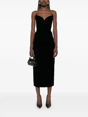 MUGLER Strapless Velvet Maxi Dress