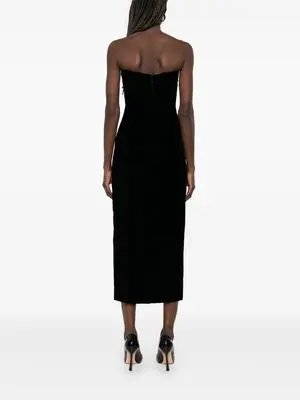 MUGLER Strapless Velvet Maxi Dress