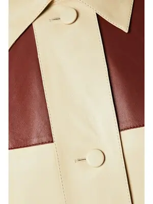 Lafayette 148 New York Oversized Two-tone Leather Jacket