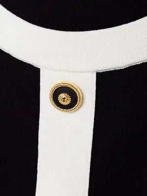 Balmain Button-embellished Knitted Mini Dress