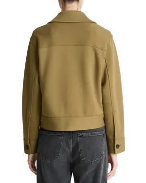 Vince Cropped Patch Pocket Jacket - Dark Olive