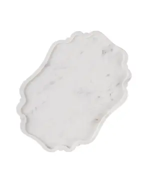 GAURI KOHLI Cascade White Marble Tray - Shades Of White