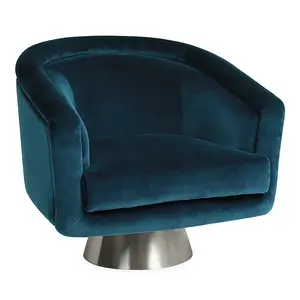 Jonathan Adler Bacharach Swivel Chair - Blue