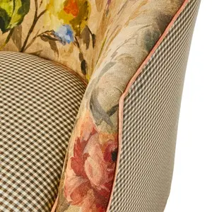 MACKENZIE-CHILDS Field Study Floral & Gingham Accent Chair