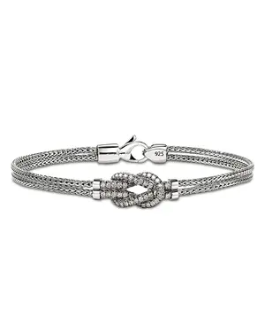 John Hardy John Hardy 14K Yellow Gold Love Knot Diamond Bracelet Silver