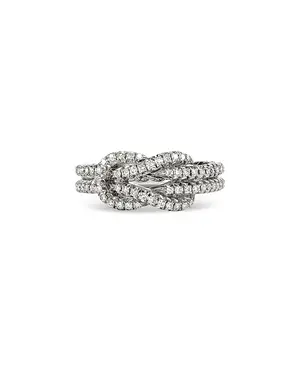 John Hardy Sterling Love Knot Diamond Ring - Silver