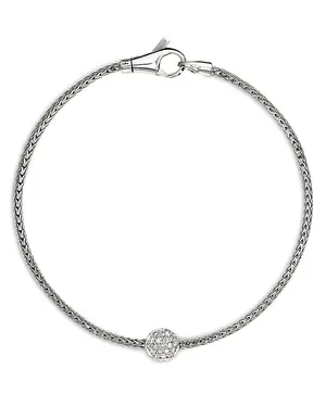 John Hardy Sterling Diamond Pave Disc Chain Bracelet - Silver