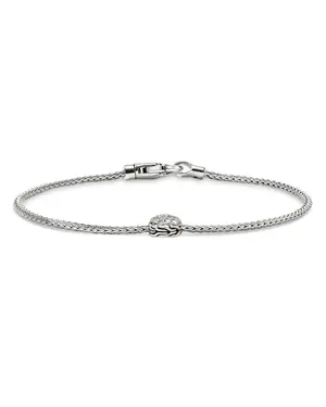 John Hardy Sterling Diamond Pave Disc Chain Bracelet - Silver